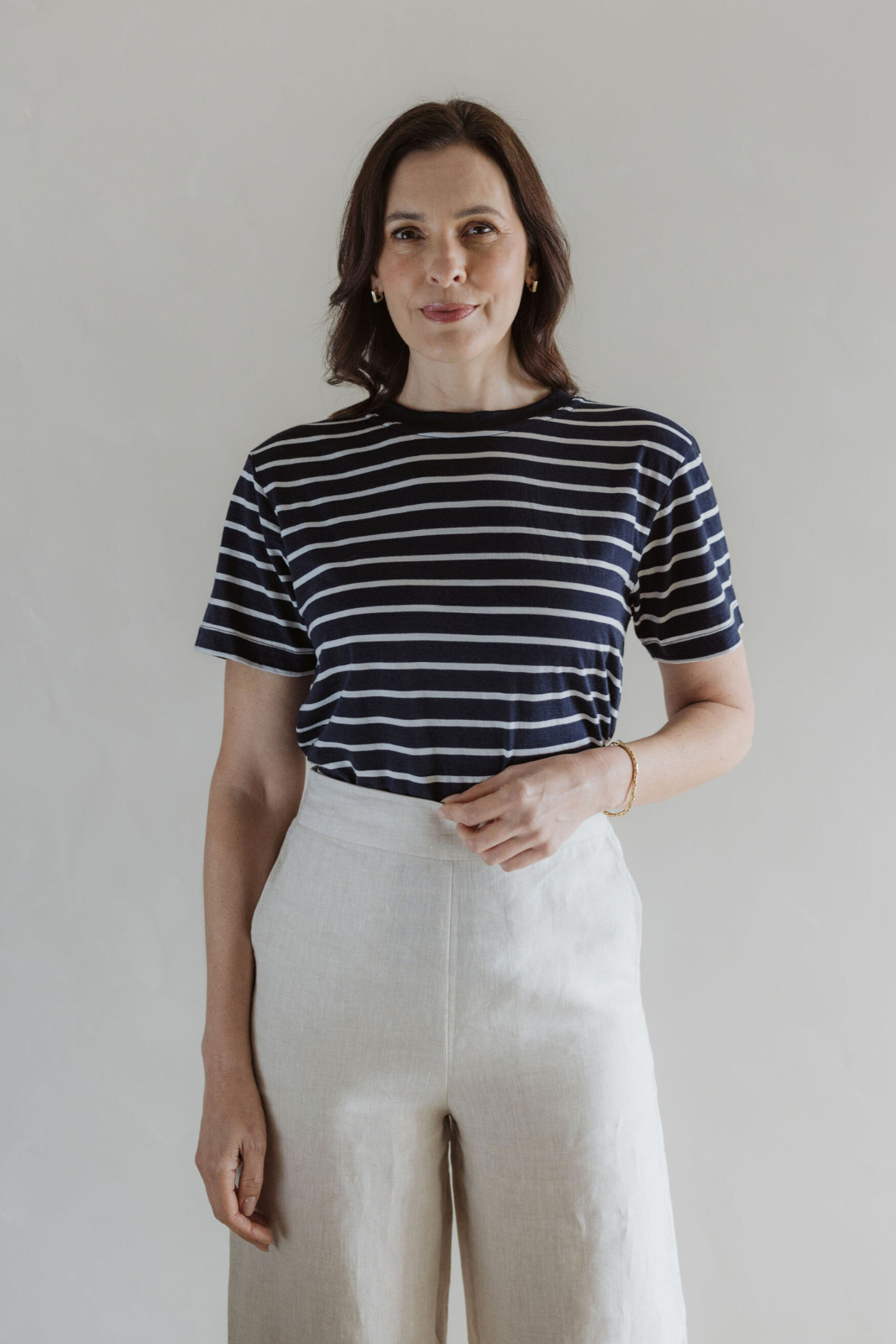 The Merino T-Shirt - Navy Stripe – Perriam